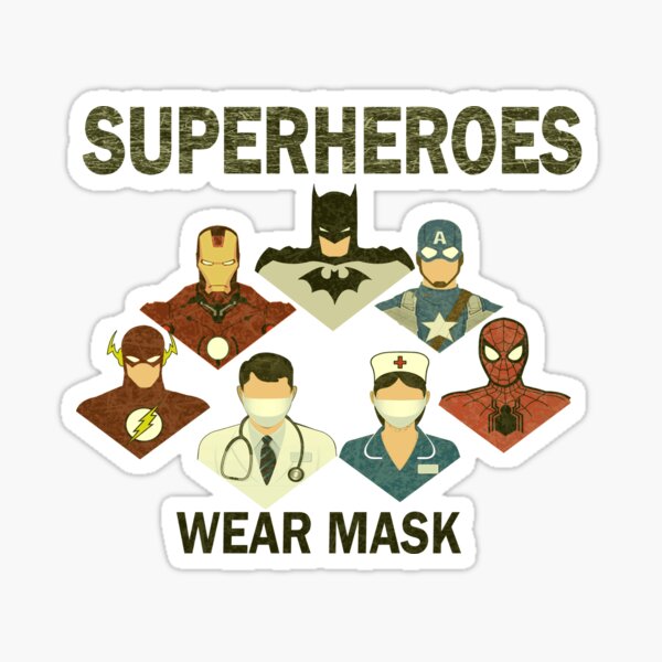 "Superheroes Wear Mask, Vintage Look" Sticker by Poloy | Redbubble