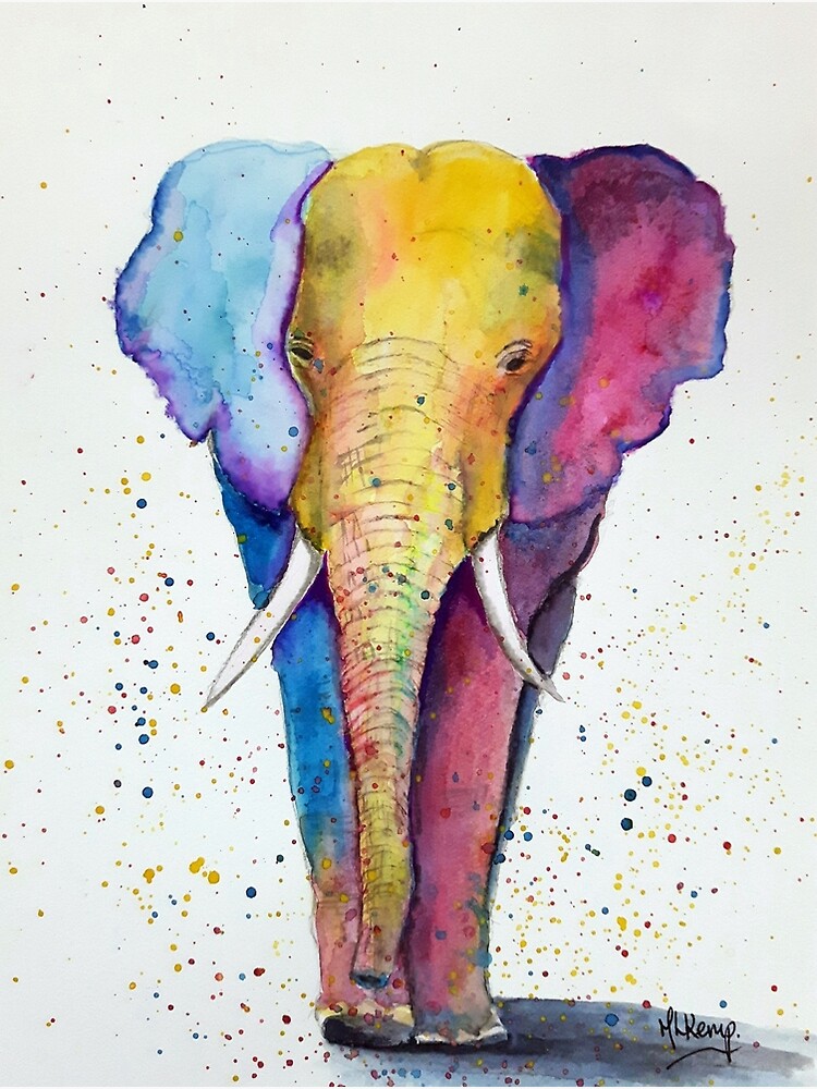 "Elephant in colour" Poster by mariakemp1 | Redbubble
