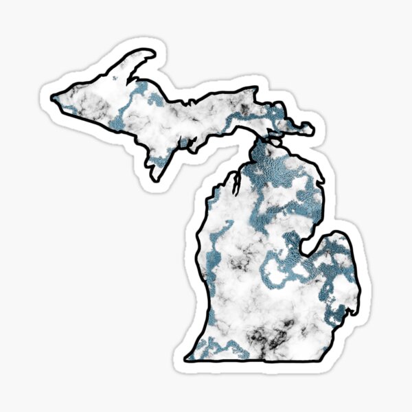 "Michigan State Mitten Blue MARBLE" Sticker for Sale by InformedMind ...