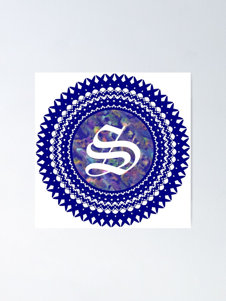 "Monogram Royal Blue Opal Letter S" Poster for Sale by CitrusMoon ...