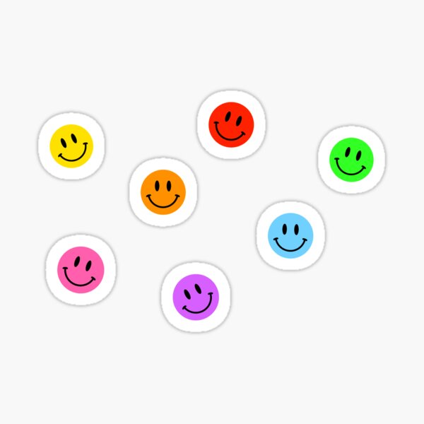 "Bright Smiley Face Sticker Pack" Sticker for Sale by MadeByArmania ...