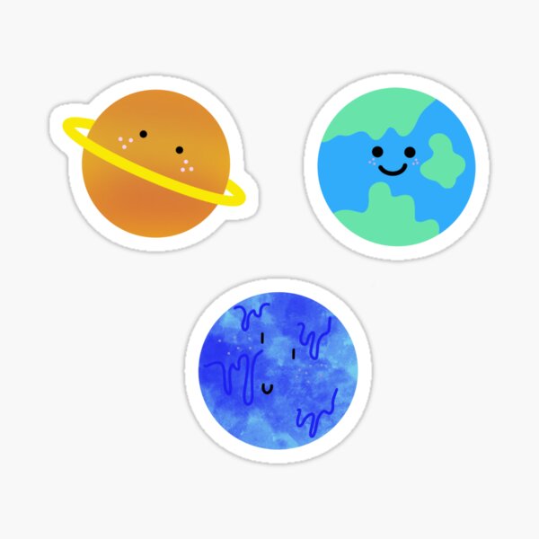 "Cute planet Sticker bundle " Sticker by Wtrmdesign | Redbubble