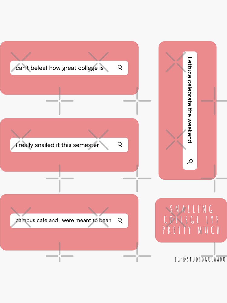 "College Sticker Pack" Sticker for Sale by studiogulaabo | Redbubble