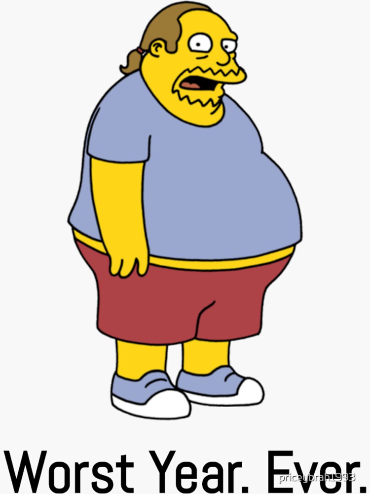 "Worst year ever (comic book guy)" Sticker for Sale by priceybrah1993 ...
