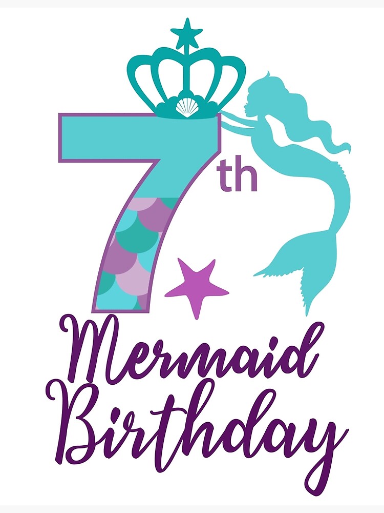 "Mermaid 7th Birthday" Greeting Card for Sale by THESMILESHOP | Redbubble