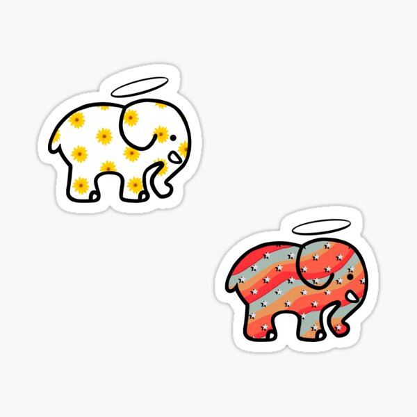 "aesthetic angel elephants " Sticker by stxrryxstickers | Redbubble
