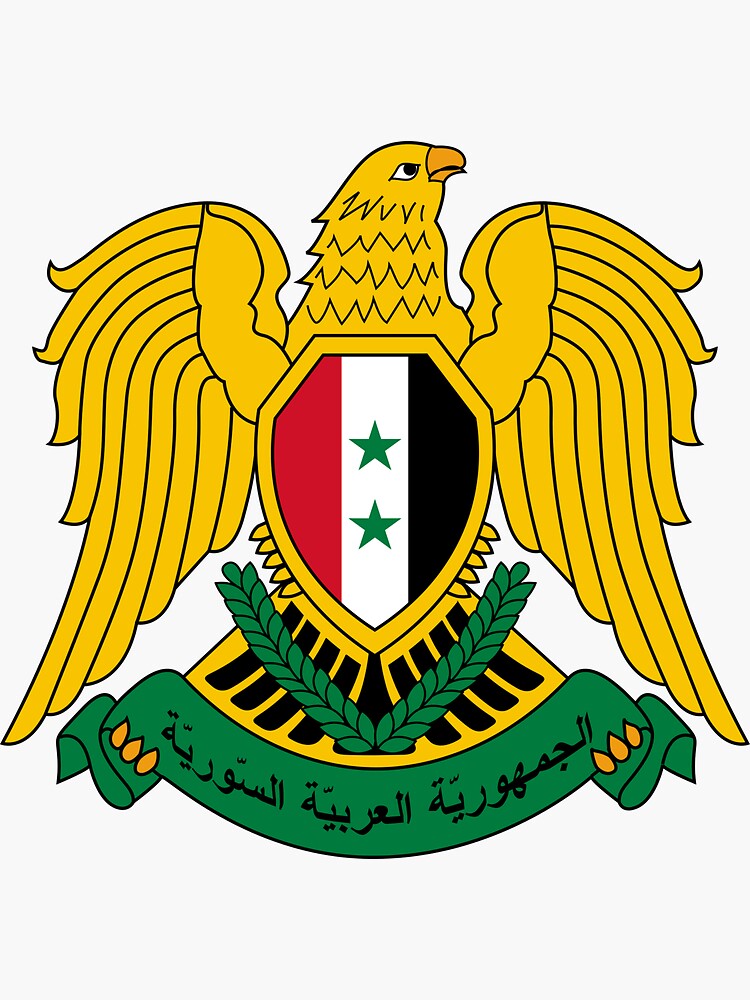 "Coat of Arms of Syria " Sticker for Sale by abbeyz71 | Redbubble