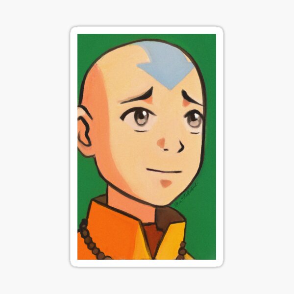 "Aang!" Sticker for Sale by -a-rtistique- | Redbubble