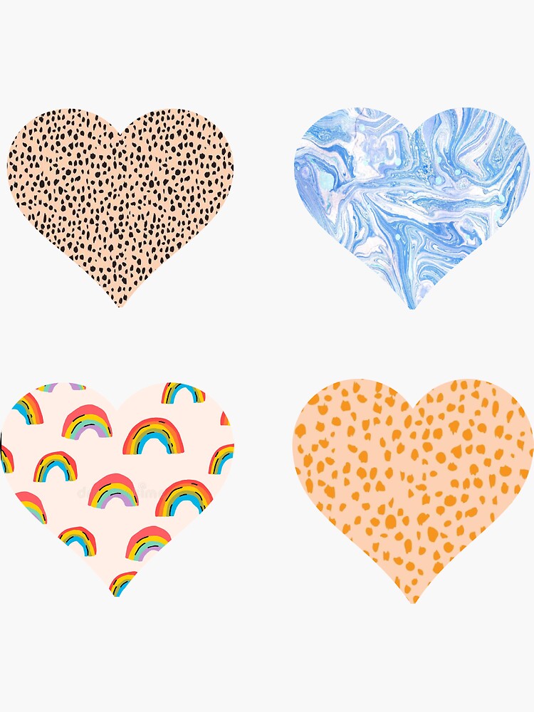 "Aesthetic Hearts Sticker Pack" Sticker by frannyrayner | Redbubble