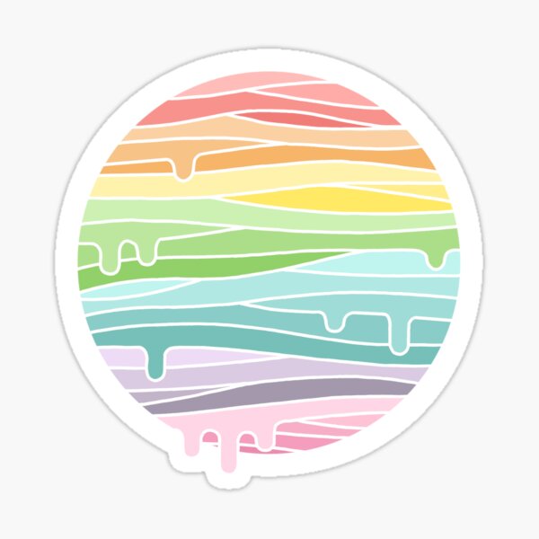 "Rainbow Dripping Circle" Sticker for Sale by gwendolyndon | Redbubble