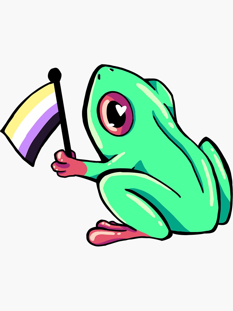 "Non binary pride frog" Sticker for Sale by Katie-Pachel | Redbubble