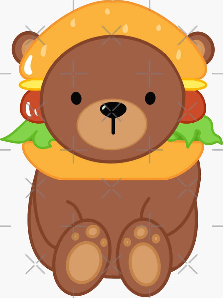 "Cute Hamburger Bear " Sticker for Sale by LittleSmarthy | Redbubble