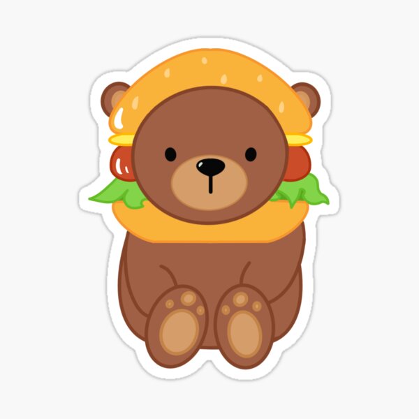 "Cute Hamburger Bear " Sticker for Sale by LittleSmarthy | Redbubble