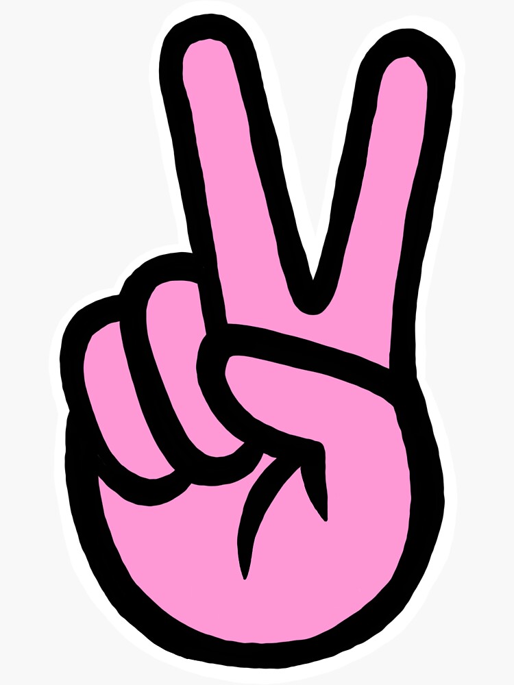 "pink peace sign" Sticker by Izzy12321 | Redbubble