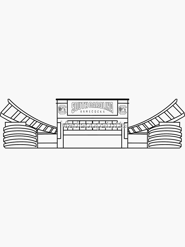 "Williams Brice Outline" Sticker for Sale by Madisonpstutts | Redbubble