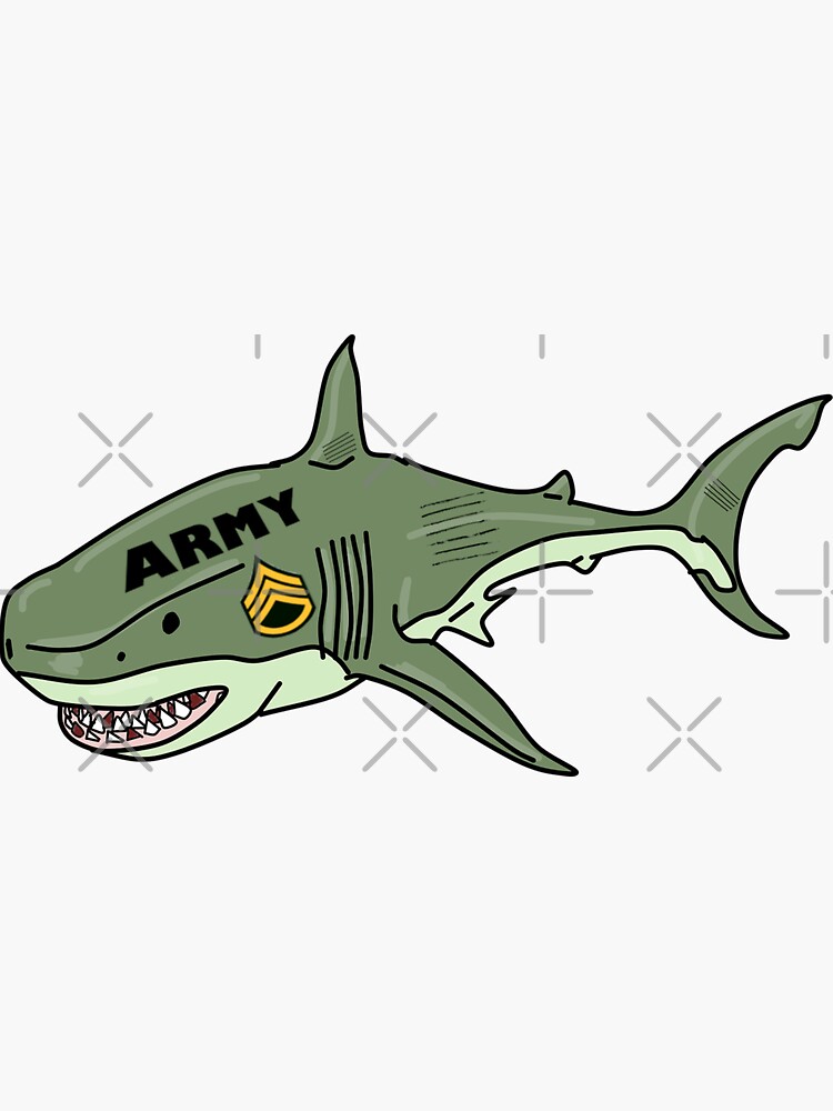 "US Army Shark Team SSG" Sticker by JohnERoessler | Redbubble