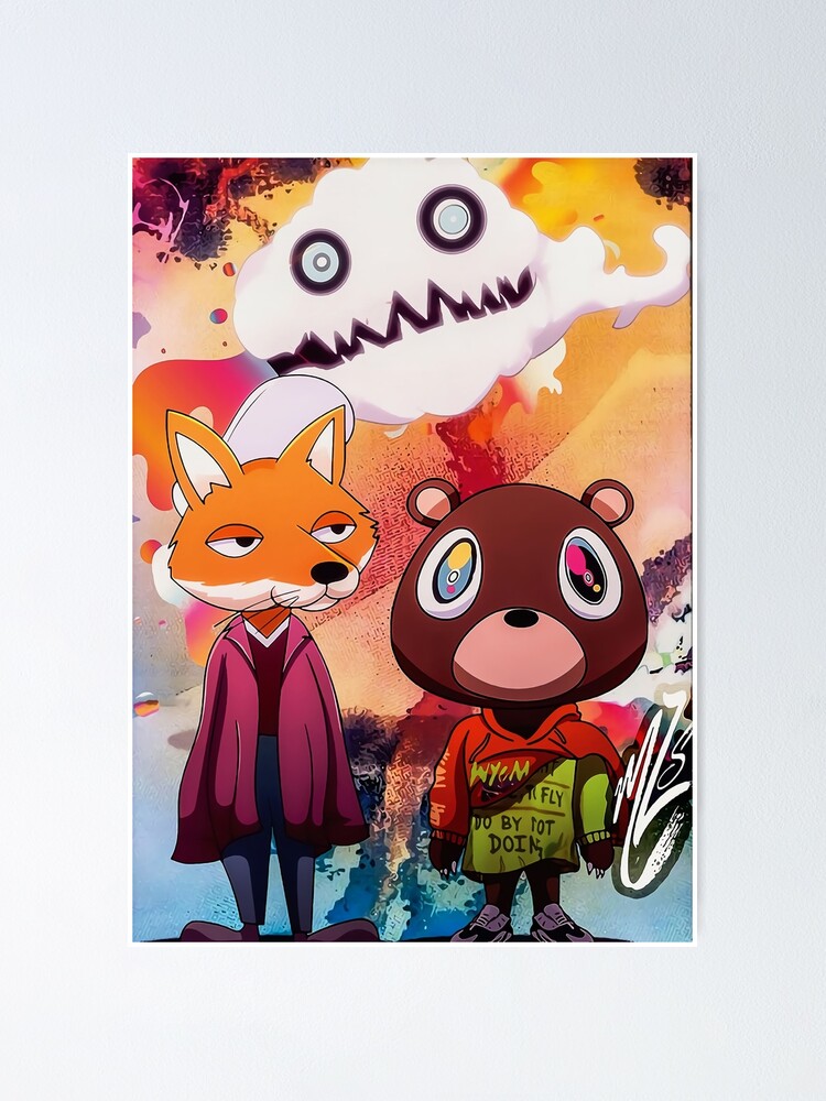 Drawing & Illustration Art & Collectibles Digital Poster A3 Fox Bear ...