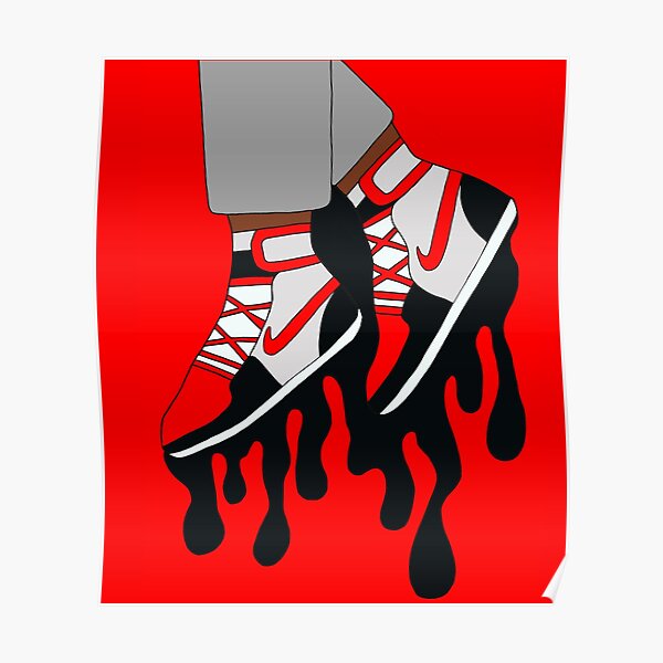Black Nike Drip Posters | Redbubble