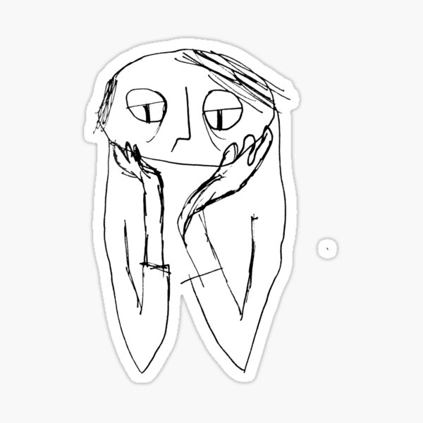 "sad boy :(" Sticker for Sale by katiesampsonn | Redbubble