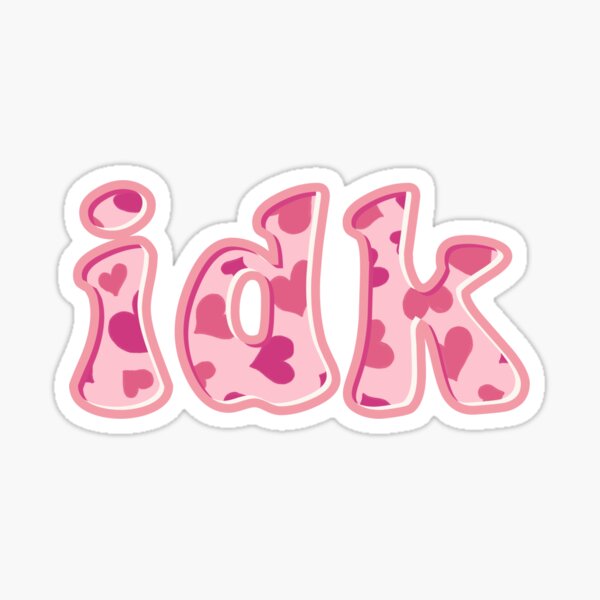 "idk (pink heart print edition)" Sticker for Sale by tophsnumber1fan ...
