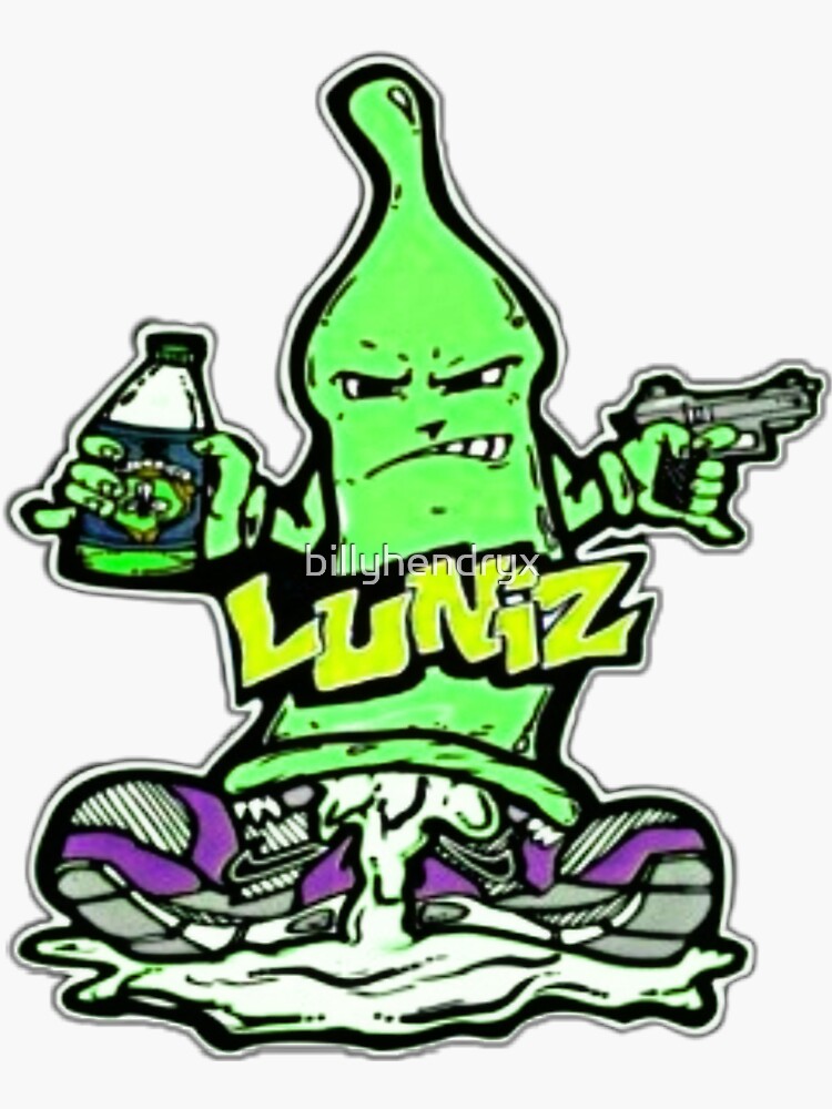 "luniz 90s rap logo" Sticker by billyhendryx | Redbubble