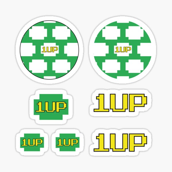 "1UP 8bit Videogame more life" Sticker for Sale by DESPERATEANDY ...