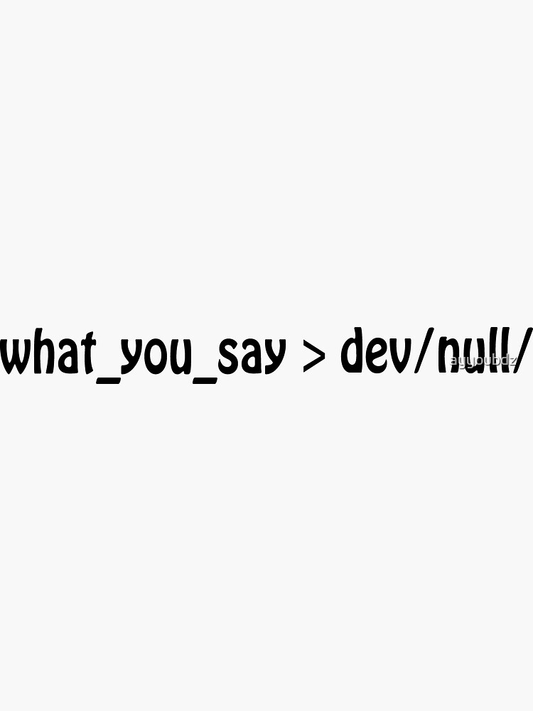"/dev/null" Sticker by ayyoubdz | Redbubble