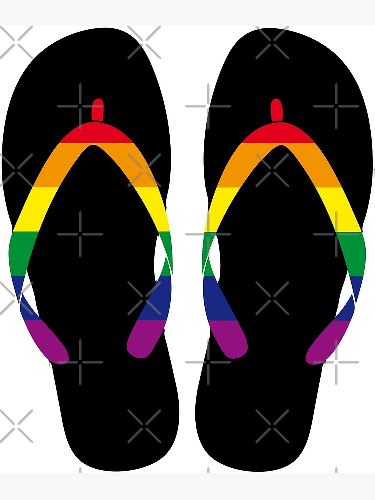 Cool Flip Flops In Lgbt Rainbow Poster For Sale By Hclmel Redbubble