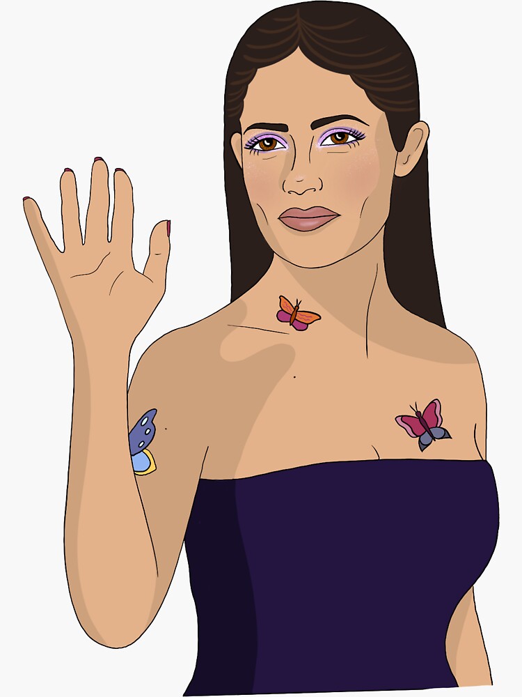 "Salma Hayek" Sticker for Sale by xtinadraws | Redbubble