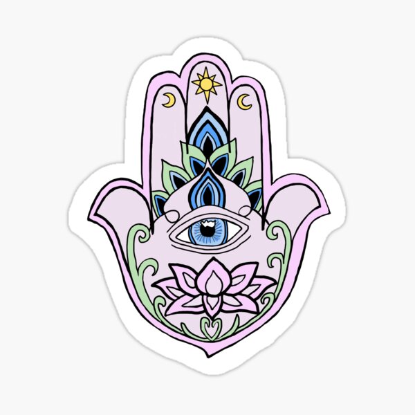 "Hamsa hand evil eye protection" Sticker for Sale by Aloha Saints ...