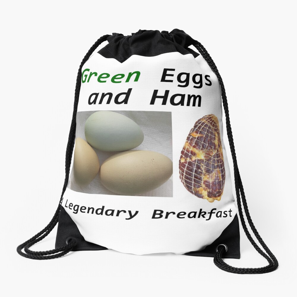 "Green Eggs and Ham" Drawstring Bag for Sale by ErinTr | Redbubble