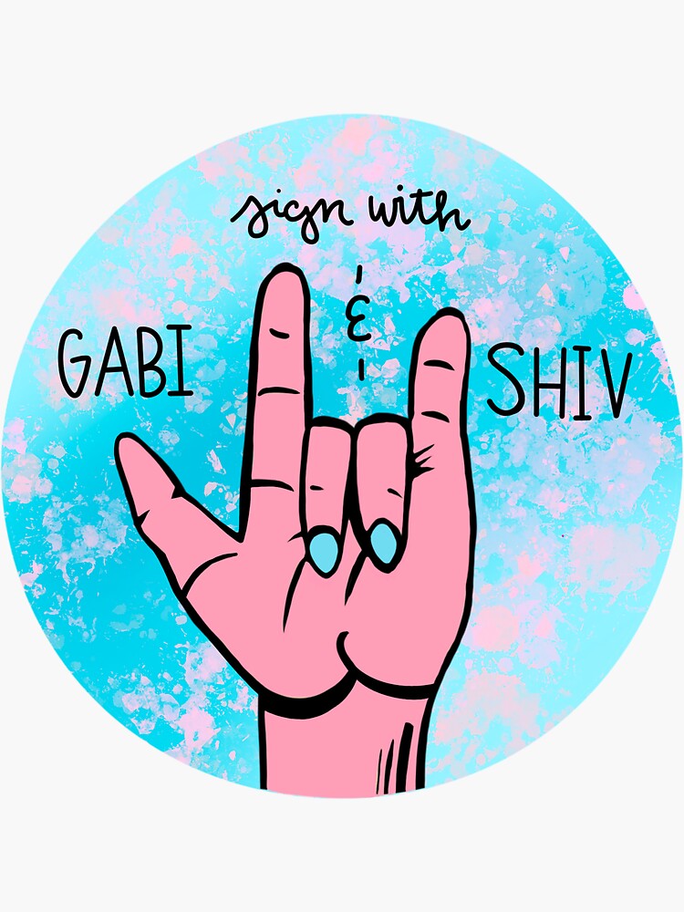 "Sign with Gabi and Shiv Logo" Sticker for Sale by GabiShivASL | Redbubble