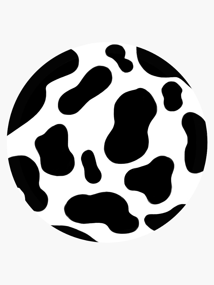 "Cow print circle " Sticker for Sale by itz-heidi | Redbubble