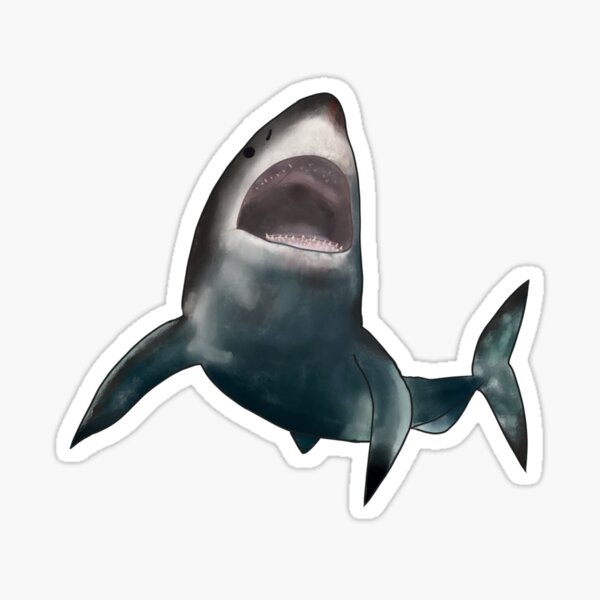 "Great White" Sticker for Sale by sazamasuart | Redbubble