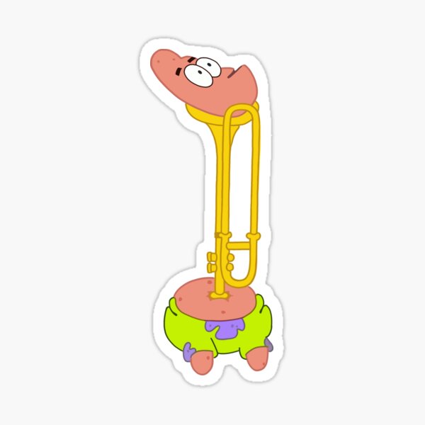 "Patrick Star (trombone)" Sticker for Sale by lindsayostroff | Redbubble