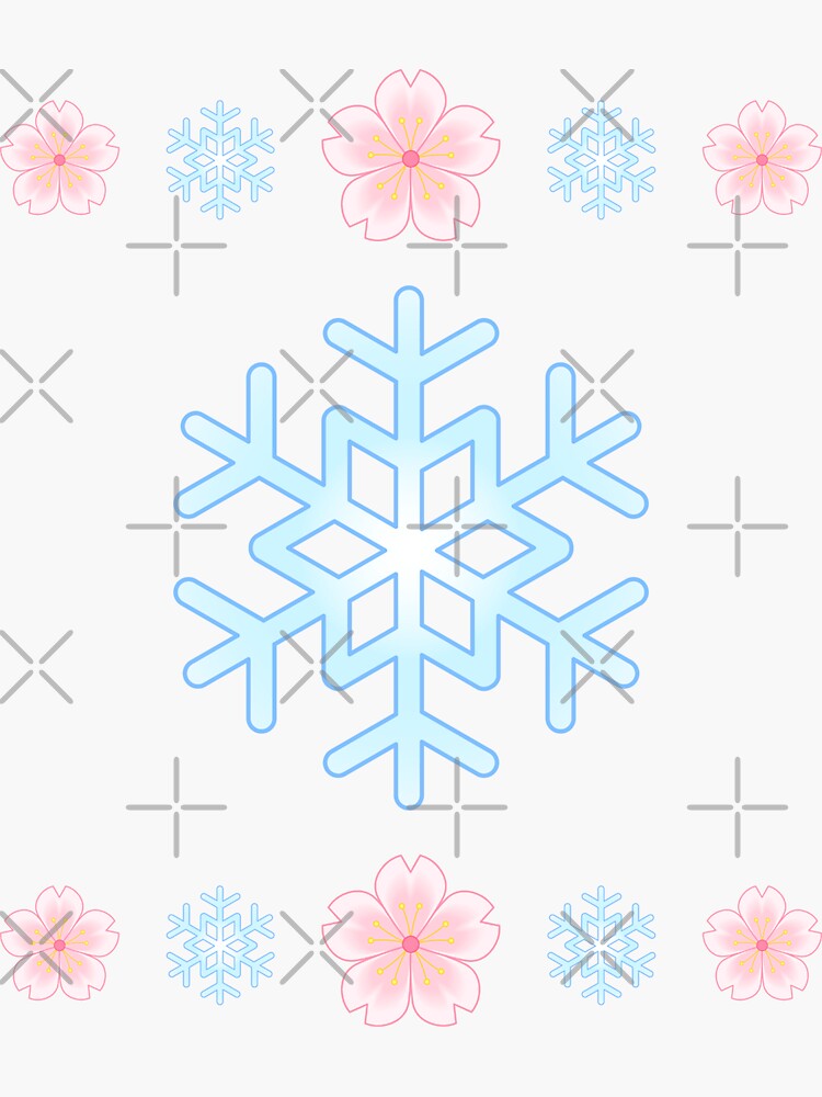 "Sakura and Snowflakes: Snowflake" Sticker for Sale by Emeradia | Redbubble