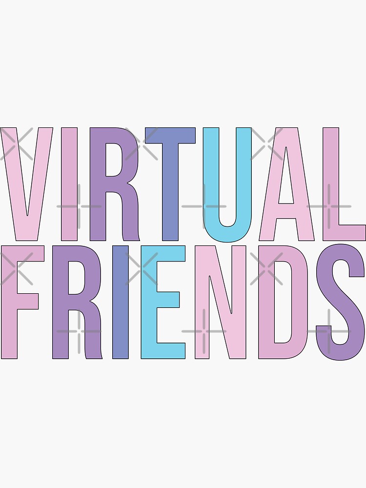 "Virtual friends pink pastel social distancing " Sticker by ...