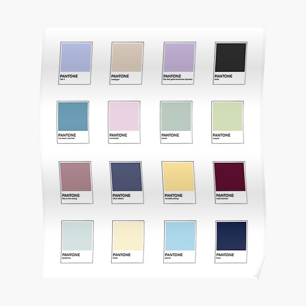 "Folklore Pantone Color Swatches - Taylor Swift" Poster for Sale by ...