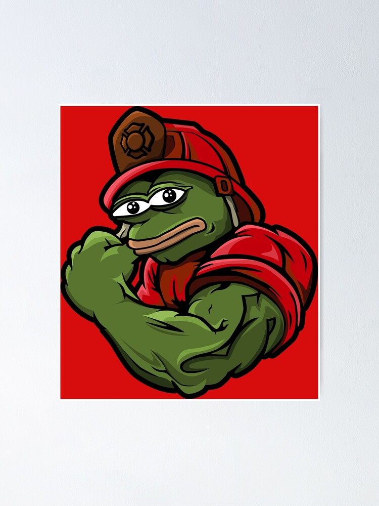 "Firefighter Pepe" Poster by exit65 | Redbubble