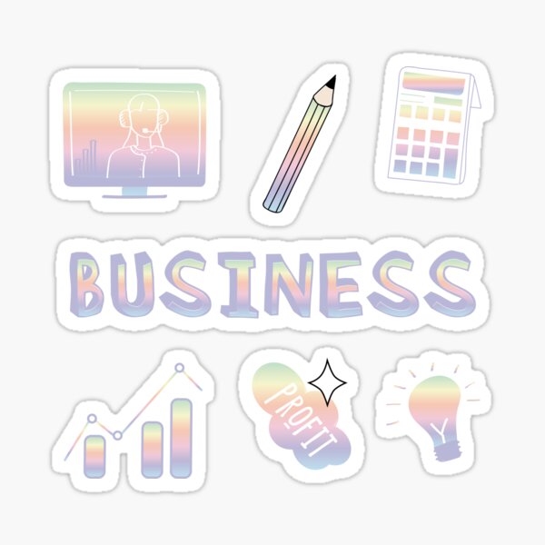 "Pastel Rainbow Business Subject Pack" Sticker for Sale by The-Goods ...