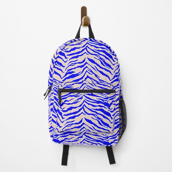 "Tiger Print - Cobalt Blue" Backpack for Sale by SilverPegasus | Redbubble
