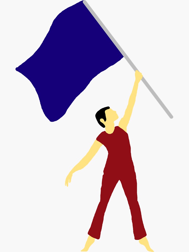 "Maroon Flag Boy" Sticker by alladoodle | Redbubble