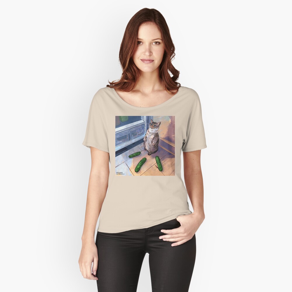 "Cucumber Cat: Daily Cat Drawing 63" Sticker for Sale by emwheezie ...