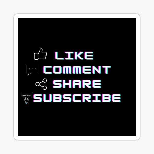 "Social Media Influencer (Like, Comment, Share, Subscribe)" Sticker for ...