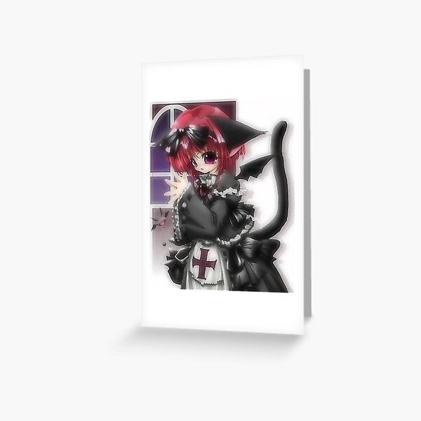 "emo anime cat girl" Greeting Card for Sale by didulikemyart | Redbubble