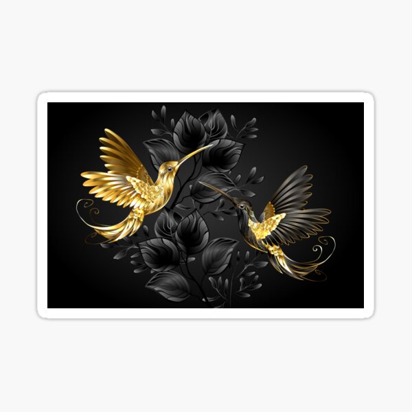 "Black and Gold Hummingbird" Sticker for Sale by Blackmoon9 | Redbubble