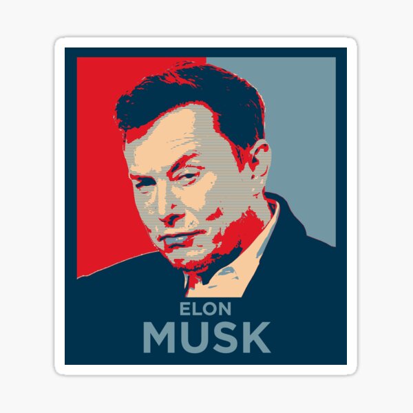 "elon musk POSTER 1" Sticker by Ortzi68 | Redbubble