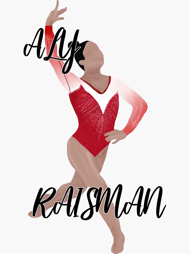 "Aly Raisman Gymnastics Art with Name" Sticker by Cherries4 | Redbubble