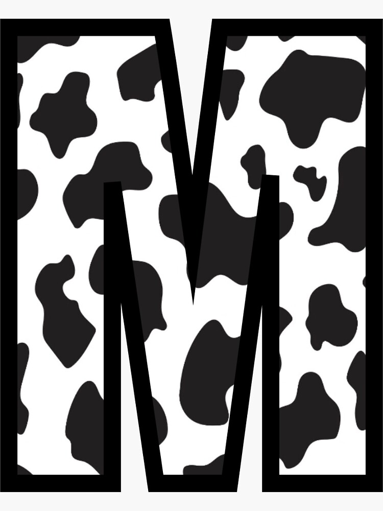 "Cow Print Letter M" Sticker for Sale by chloedecamargo | Redbubble