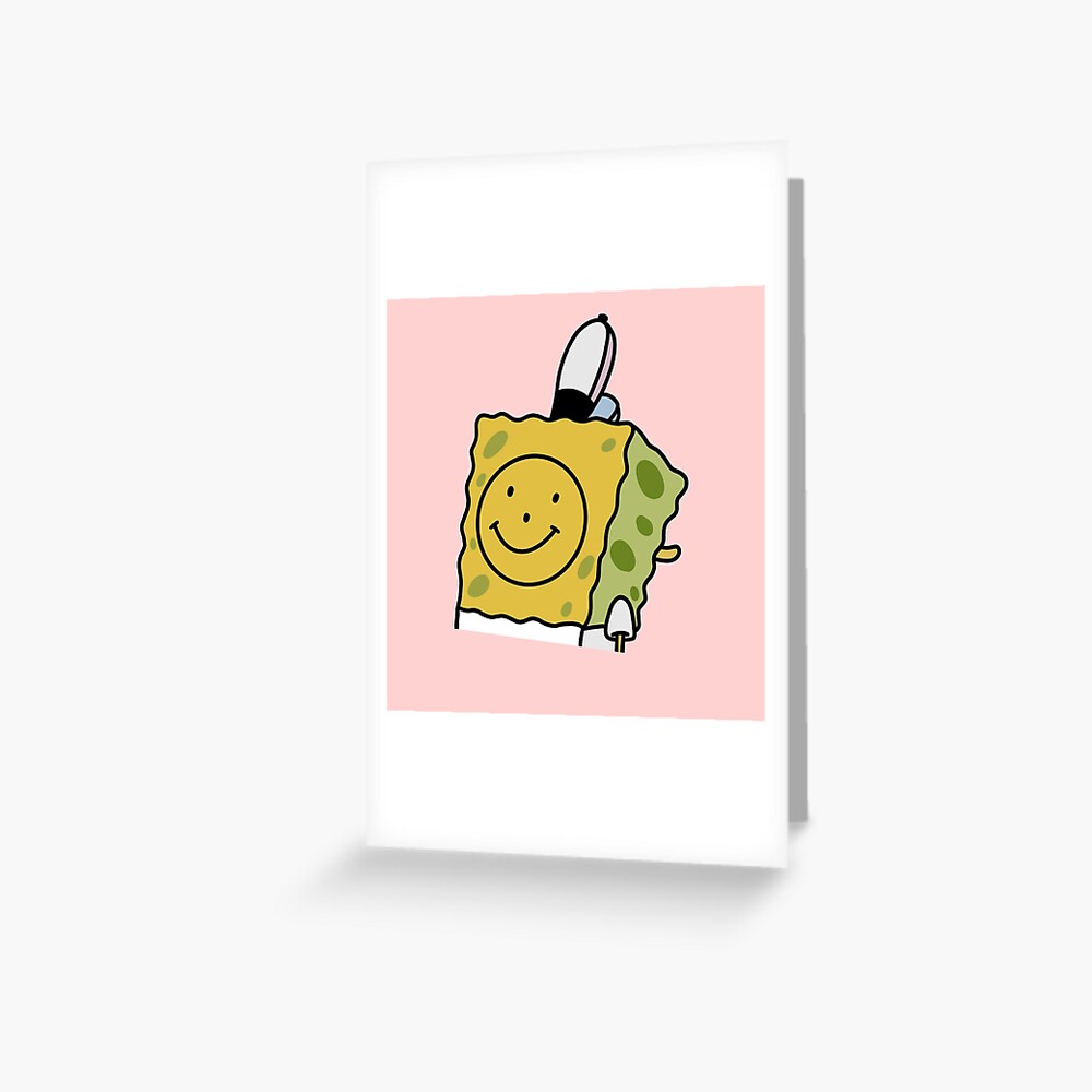 "Spongebob Smiley Face on Back - Who is he???" Greeting Card by ...